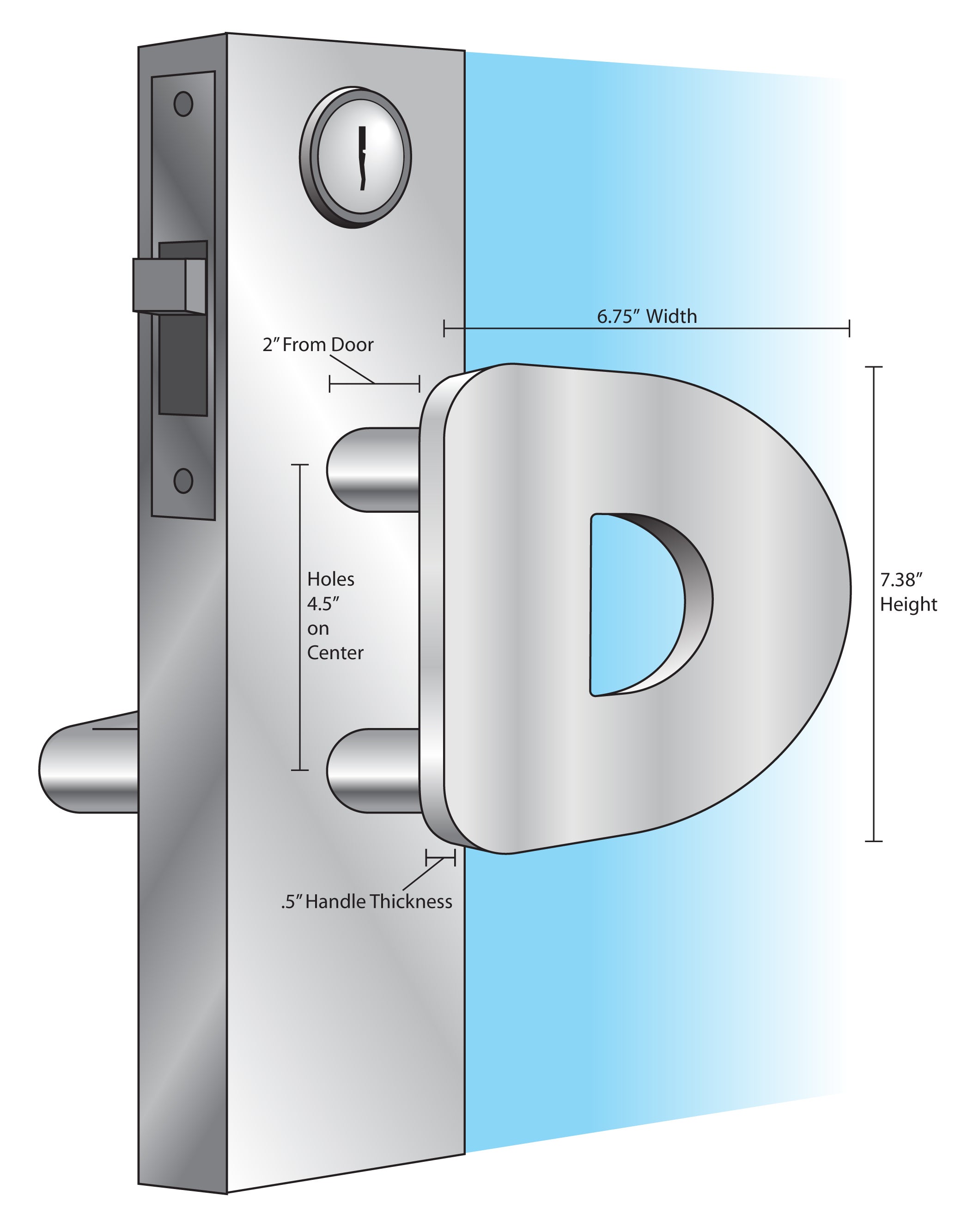 Flat D Handles in Silver | Healy Hardware